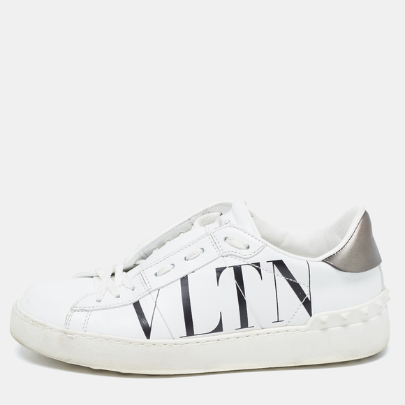 Valentino Garavani | Shoes | Valentino White Leather Vltn Open Sneakers ...